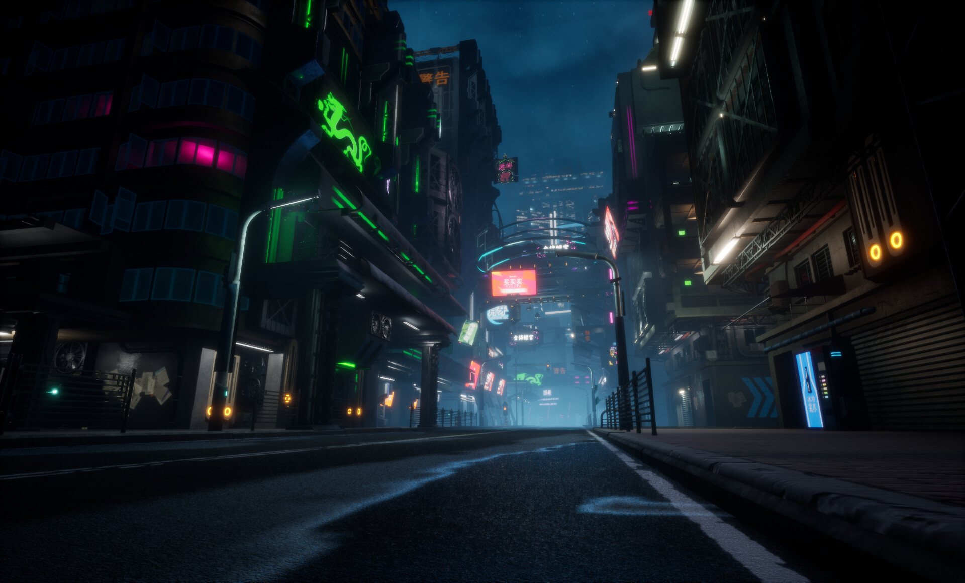 ArtStation - 3D Unreal Engine Environment: Neon District - Kowloon