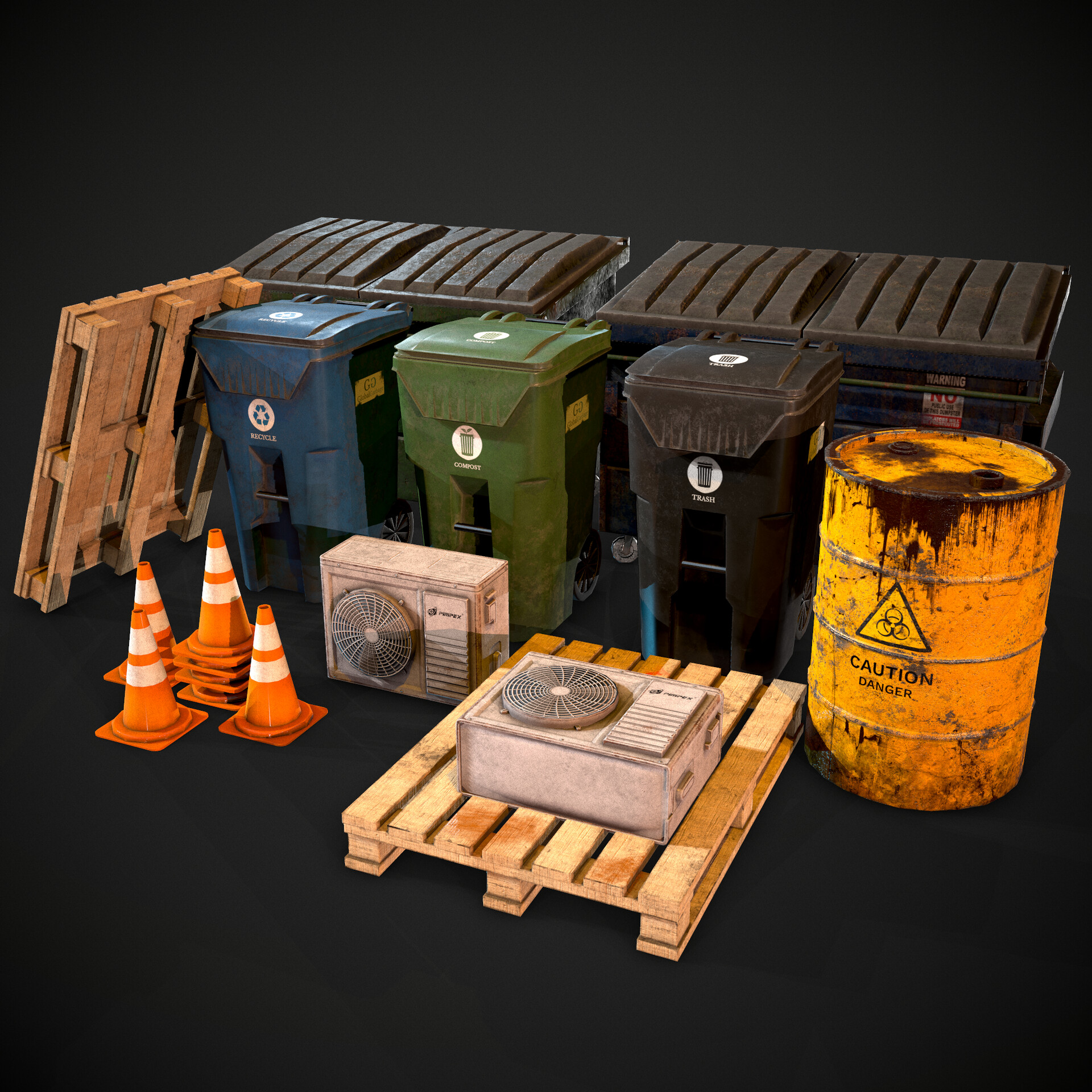 ArtStation - Strange alley props