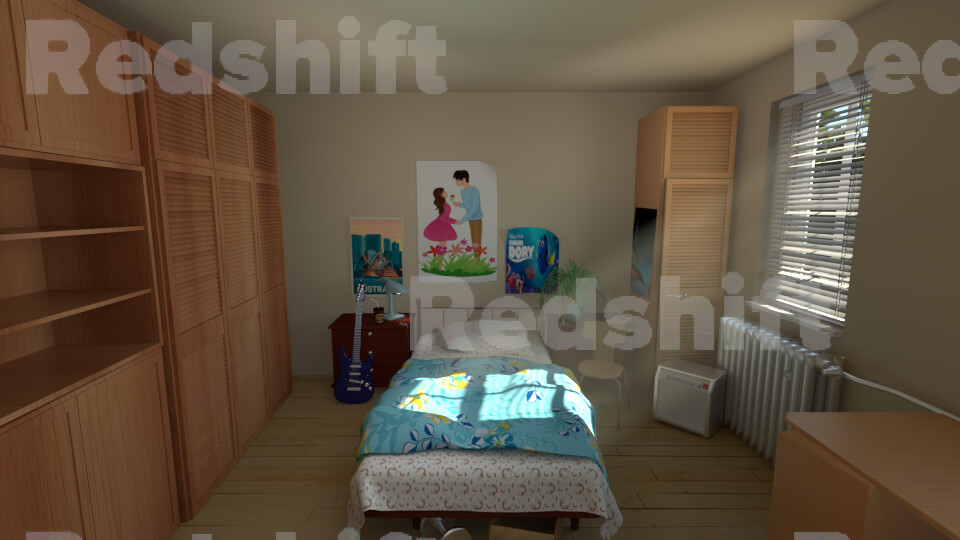 ArtStation - Bedroom Interior Lighting 3D render challenge