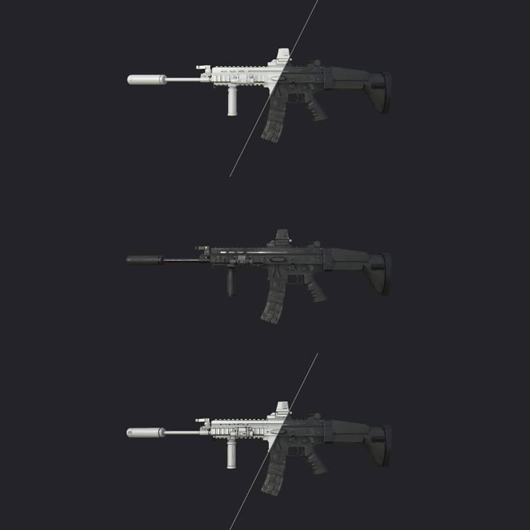 ArtStation - Special Forces Scar Assault Rifle