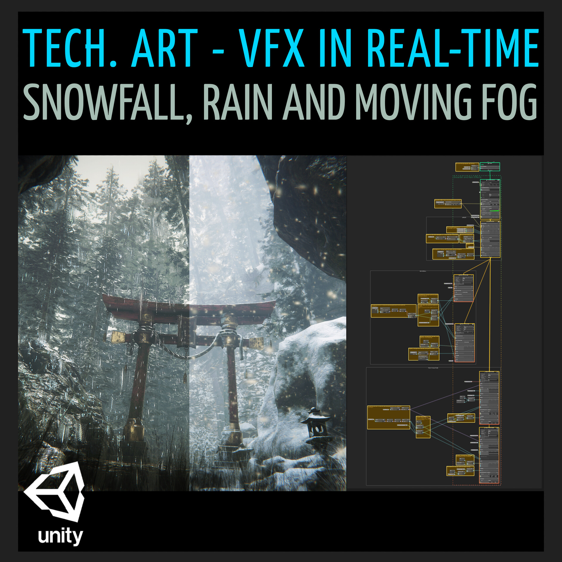 ArtStation - Seishin Island - Real-Time VFX - Snowfall, rain, and moving fog (Unity)