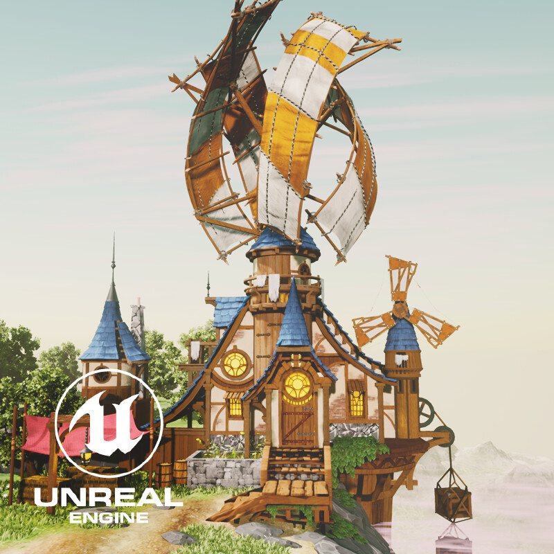 ArtStation - Fantasy Wind mill