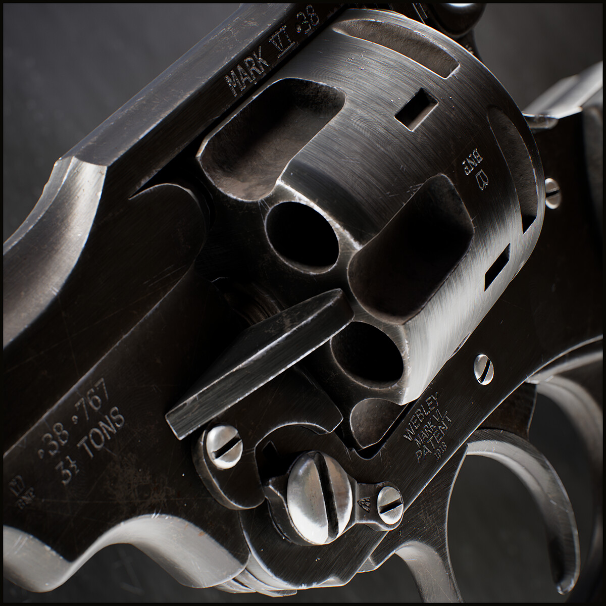 ArtStation - Webley MARK VI - Hard surface Gun Model