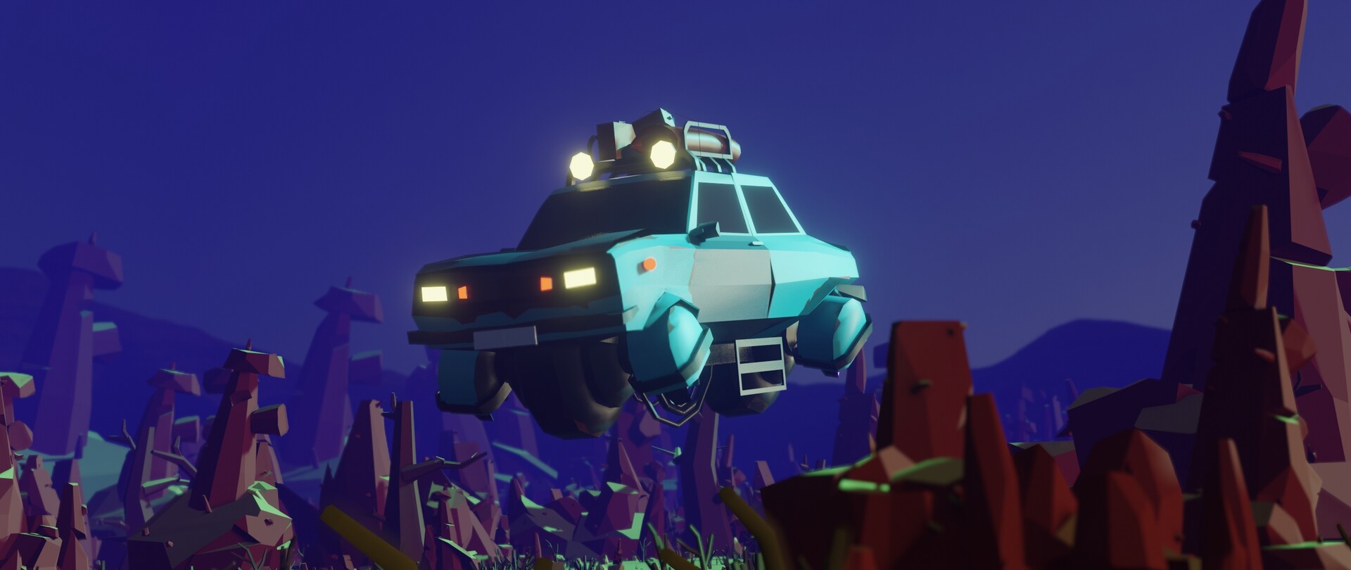 ArtStation - 2099 Desert Crash | Low Poly Animation