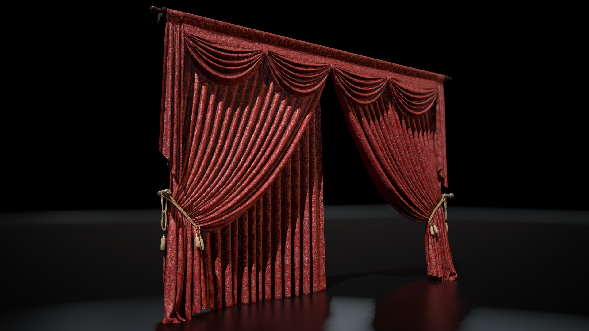 ArtStation - Velvet Curtain & Wood Door