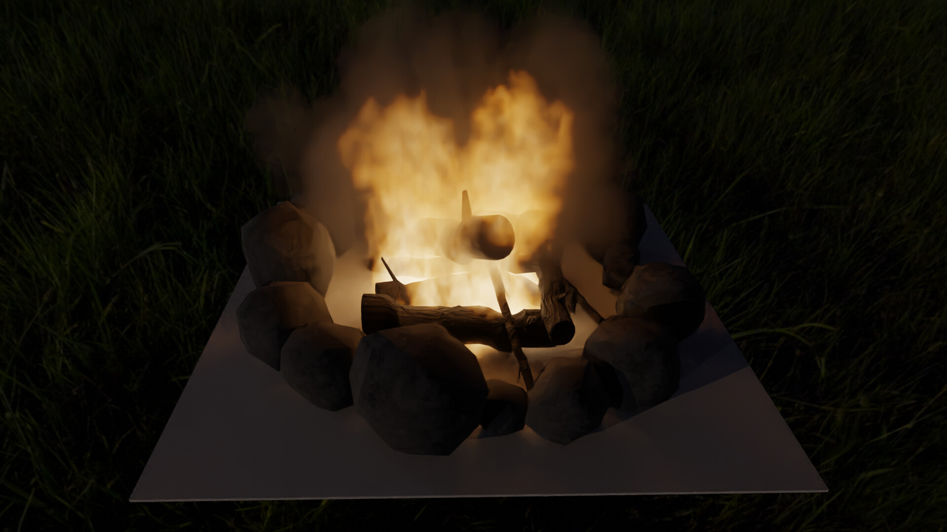 ArtStation - Blender Simulated Campfire