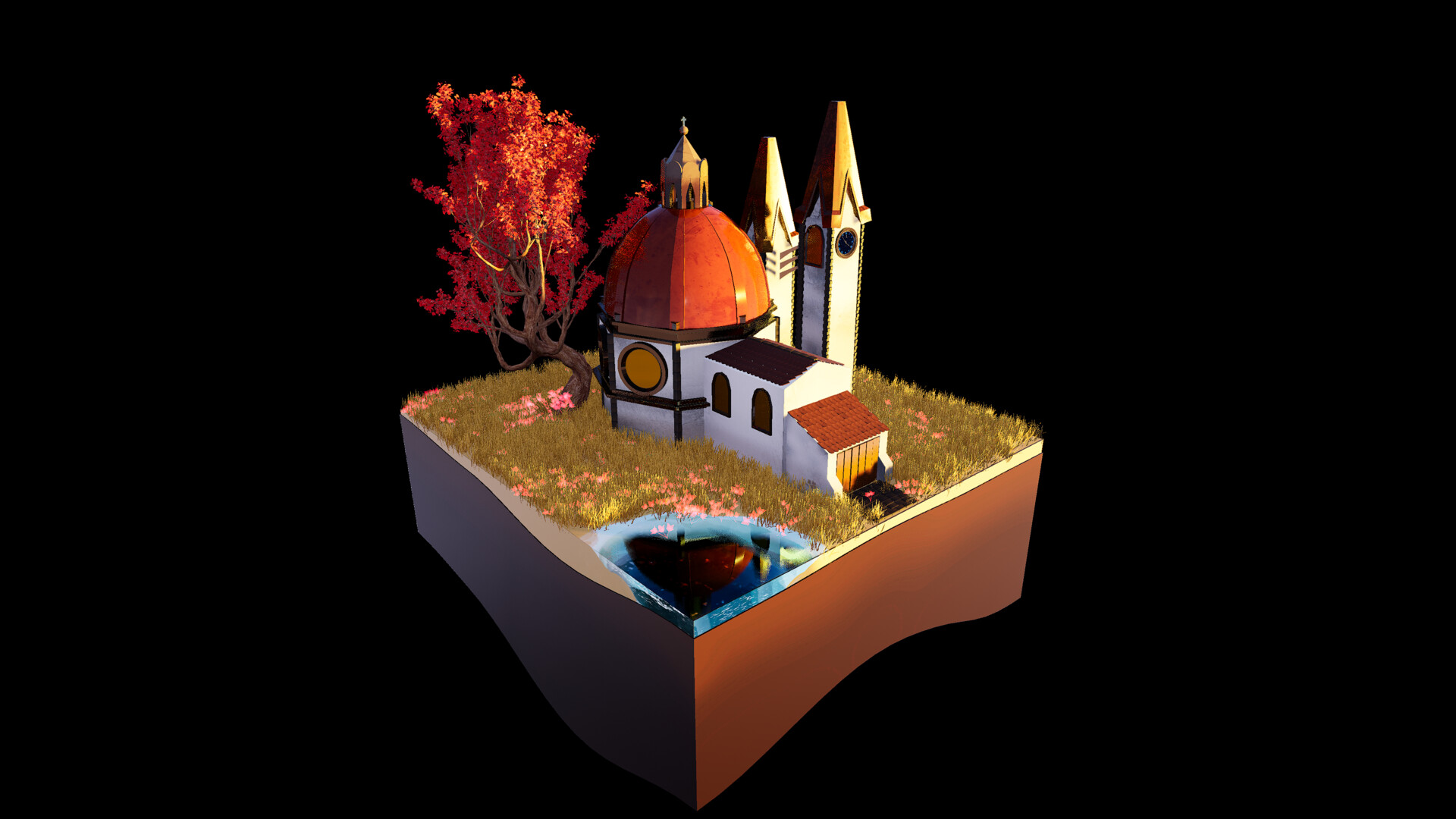 ArtStation - Italian Church Diorama 3D