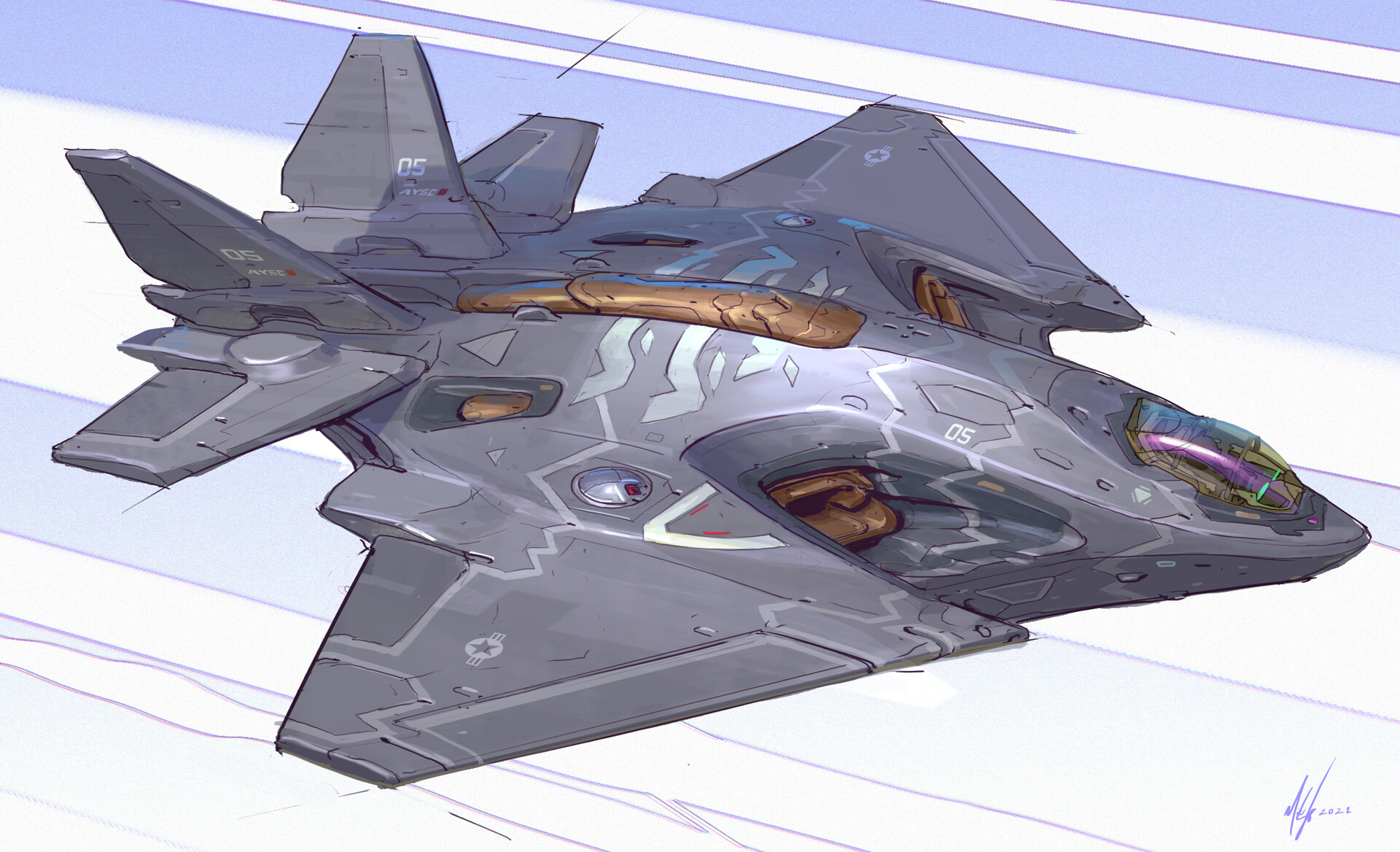 ArtStation - In Class Demo - Jet Design Sketch 3