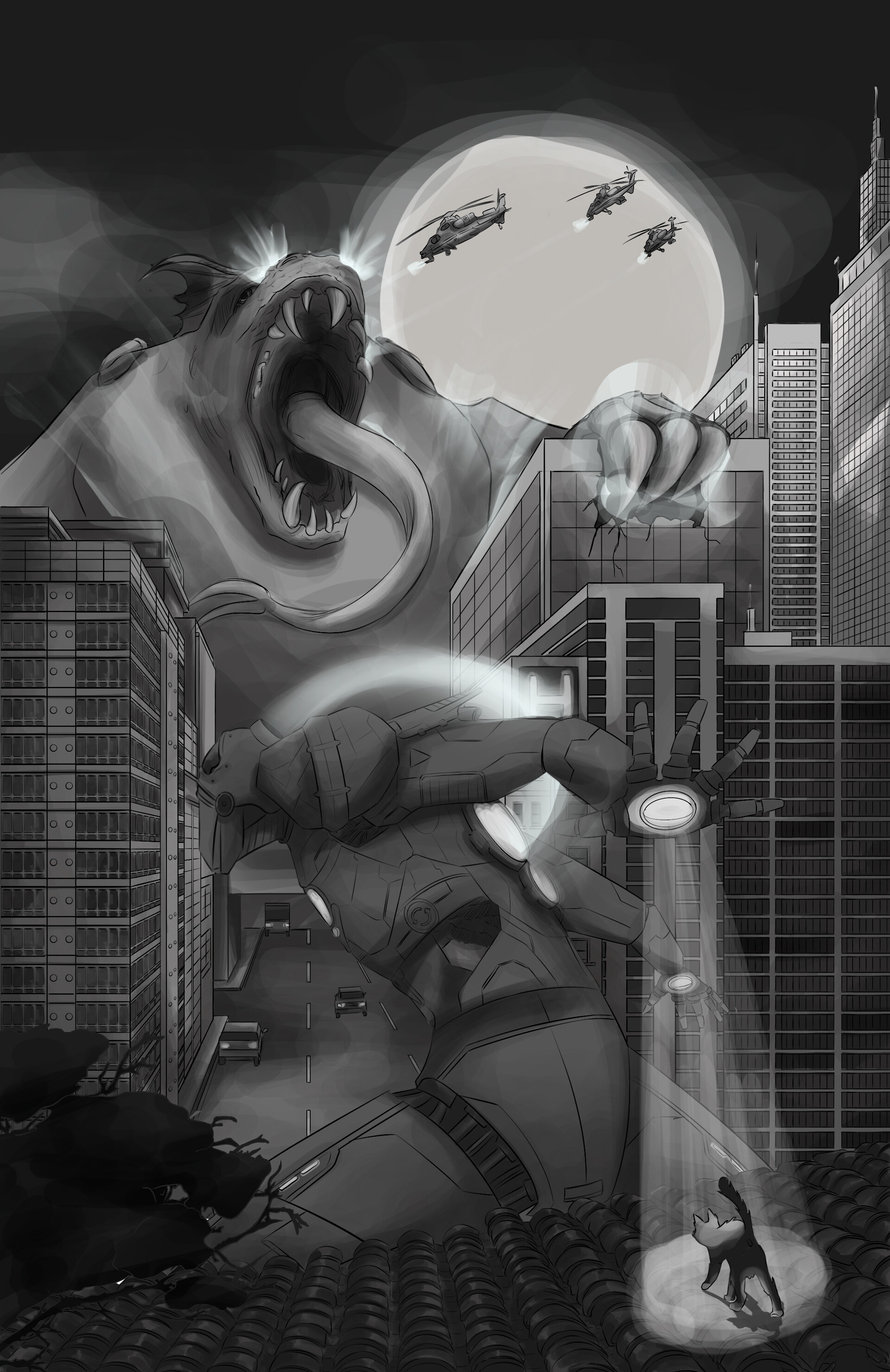 ArtStation - Meka VS Monster