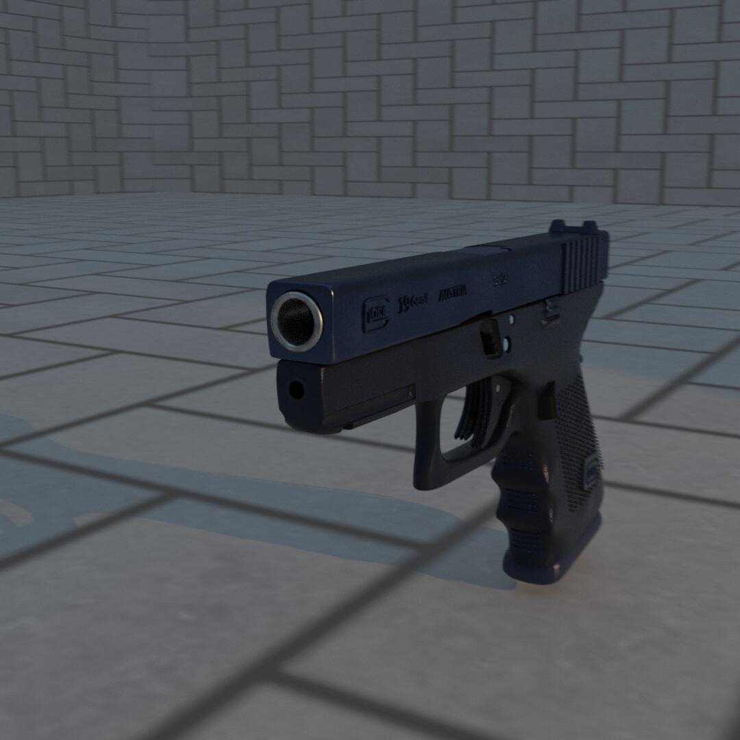 ArtStation - Realistic gun in Blender