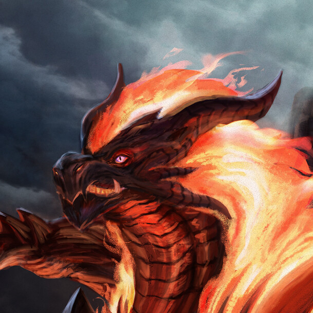 ArtStation - Crimson fire Dragon
