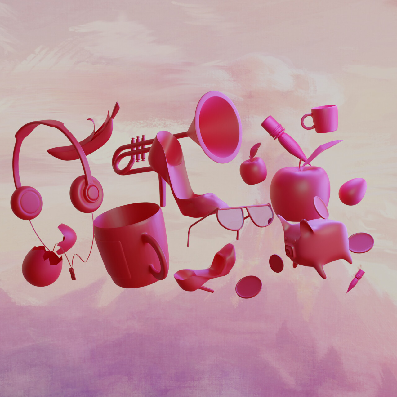 ArtStation - Abstract Random Objects Render