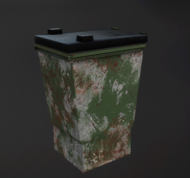 ArtStation - Texturing the Recycling Bin