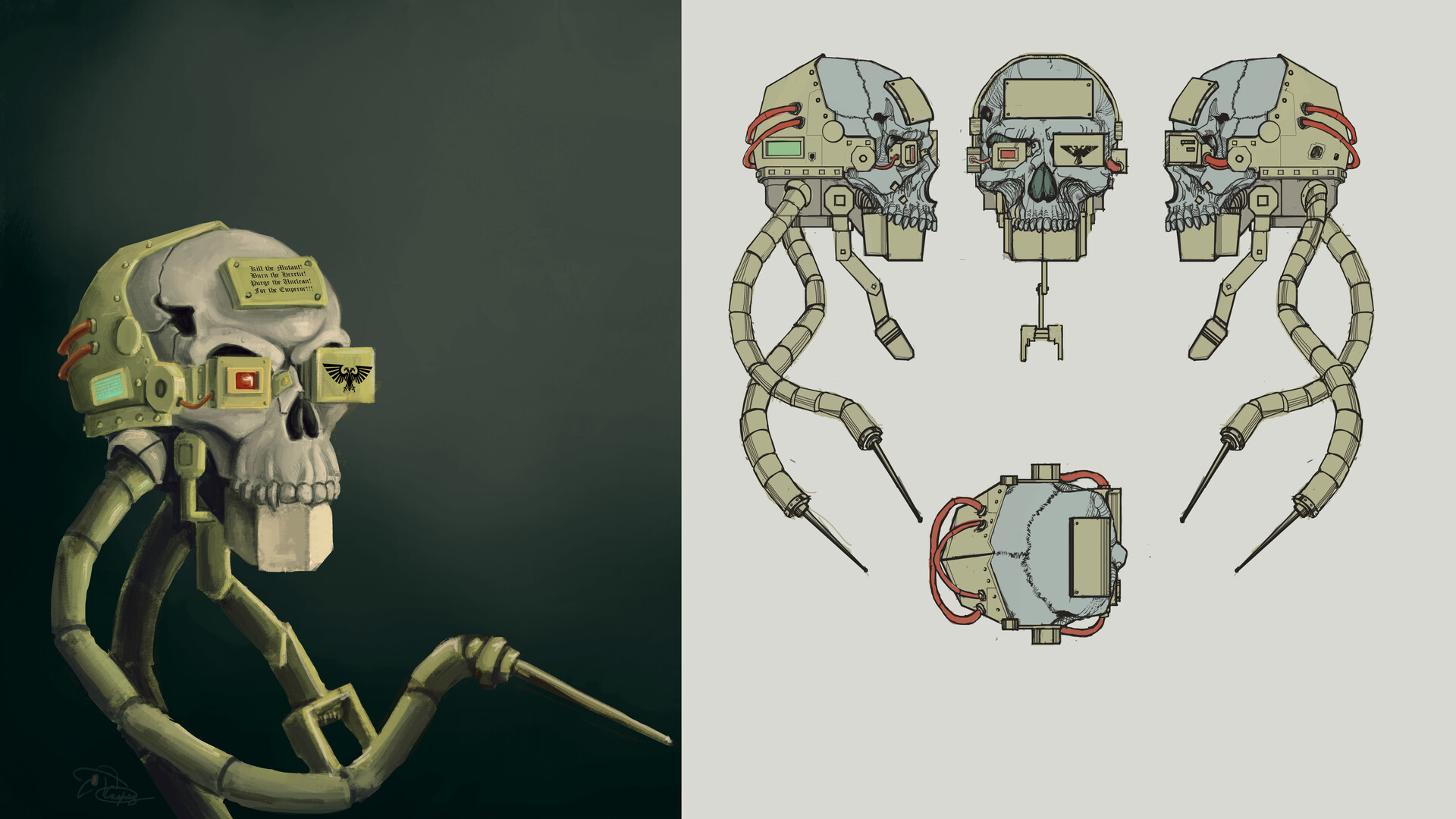 ArtStation - Warhammer 40,000, Servo-skull.