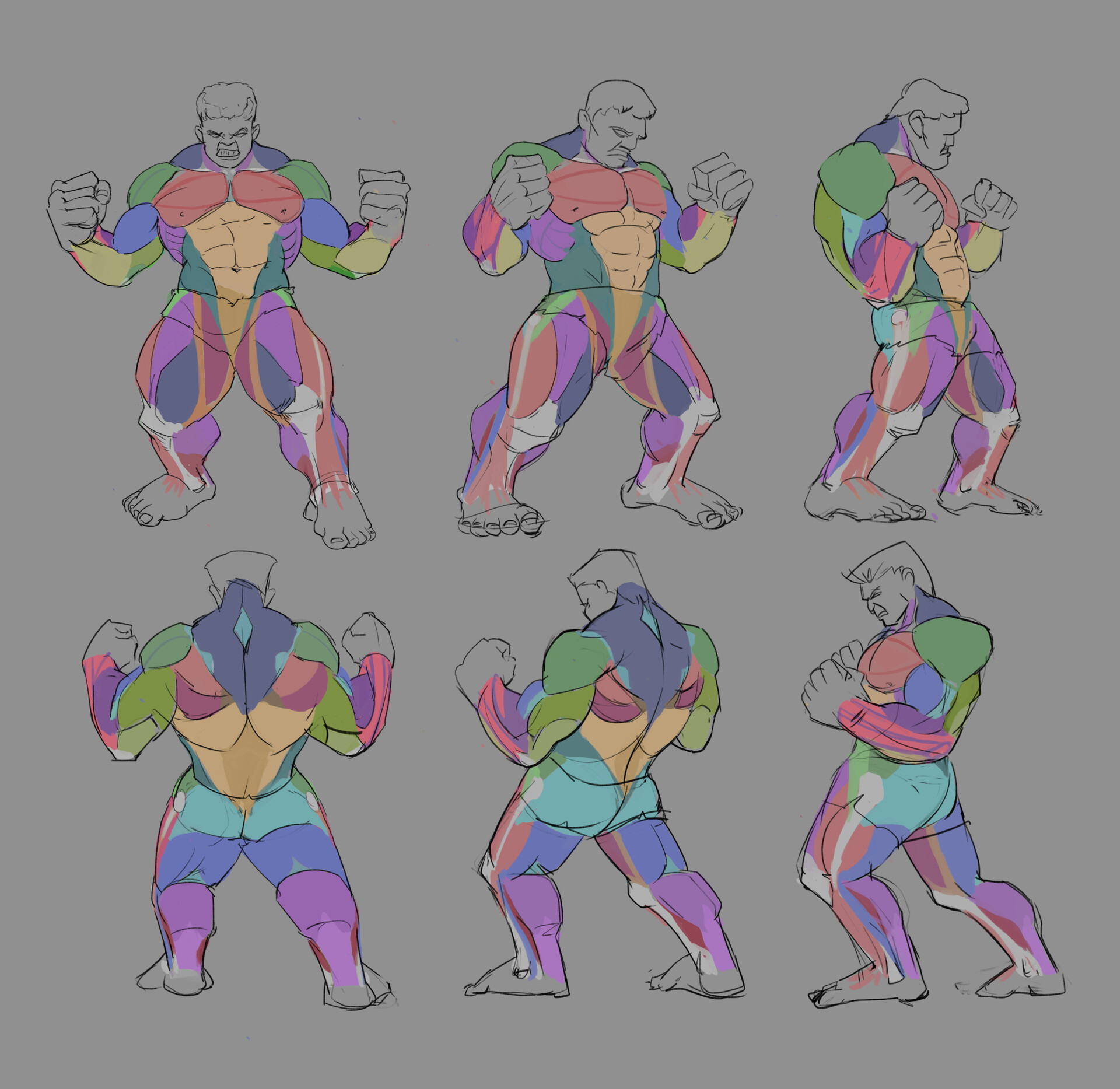 ArtStation - Daily Practice - April 2021 - Full Body Anatomy