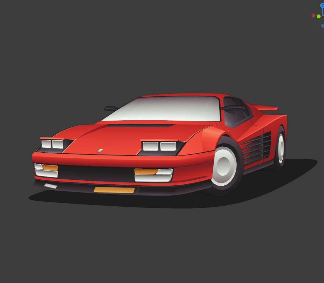 ArtStation - Cartoony Ferrari Testarossa