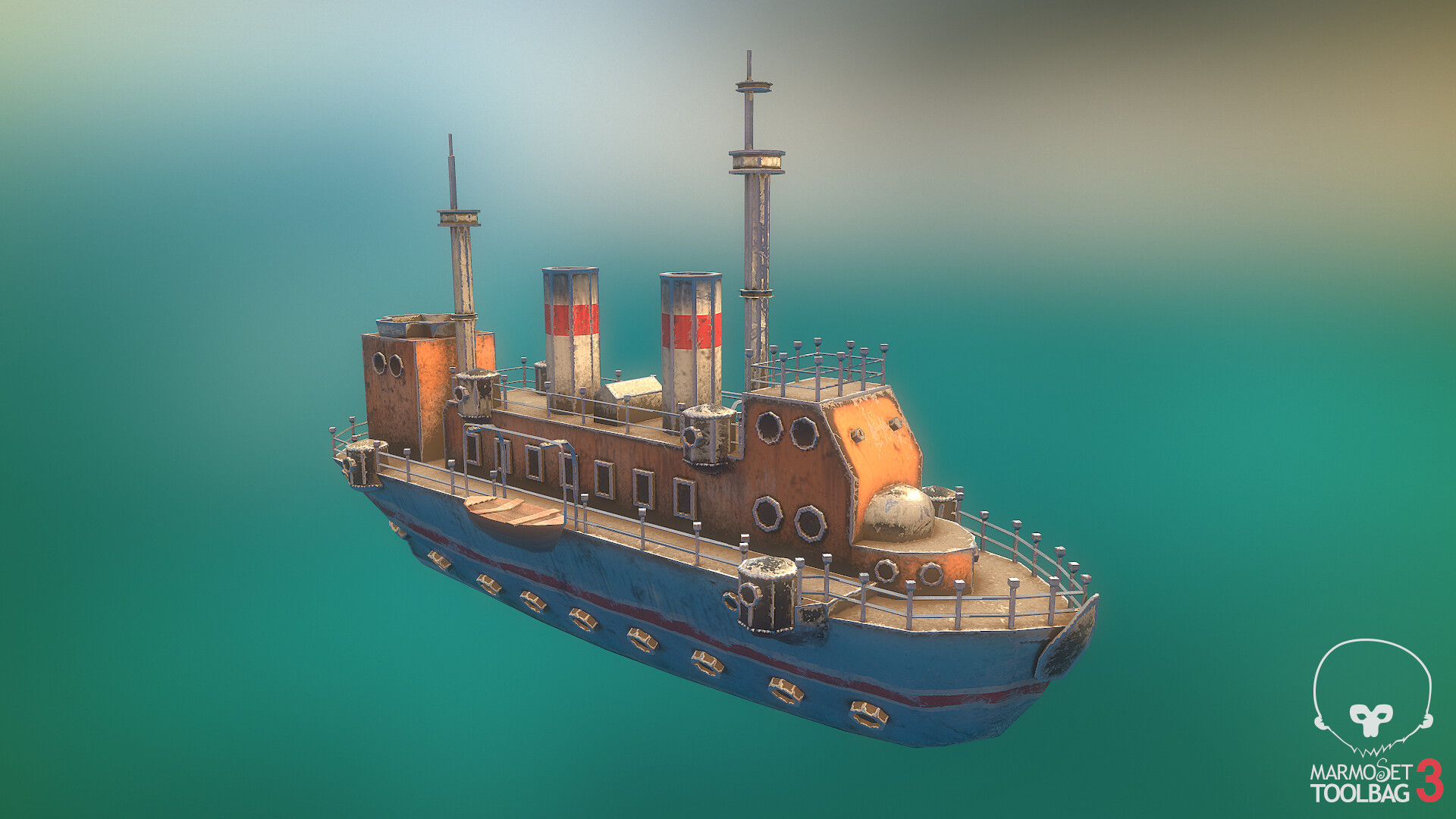ArtStation - Stylized Steamship - MobileReady