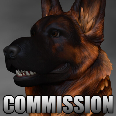 ArtStation - Rex, German Shepherd