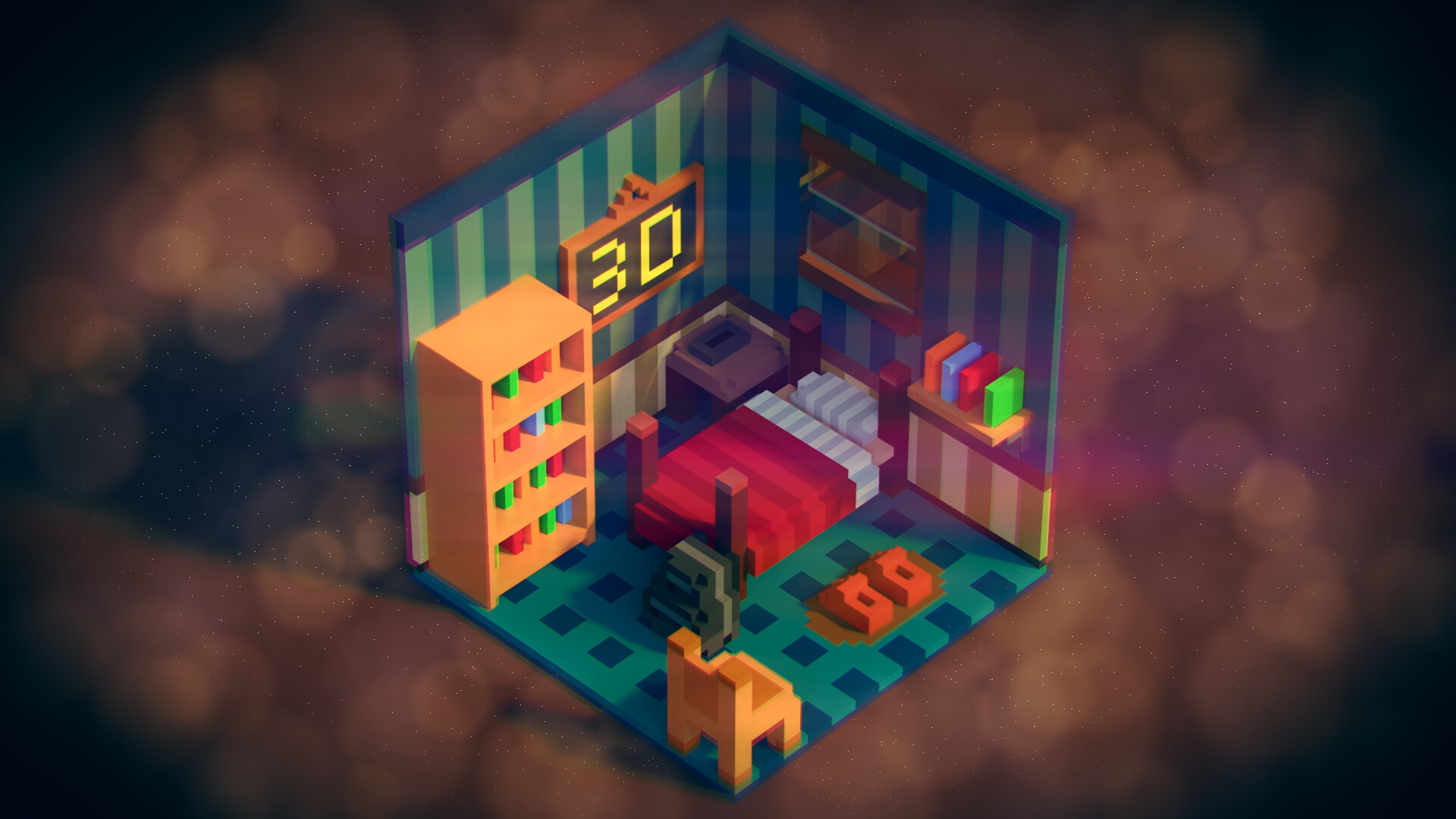 ArtStation - Voxel Bedroom
