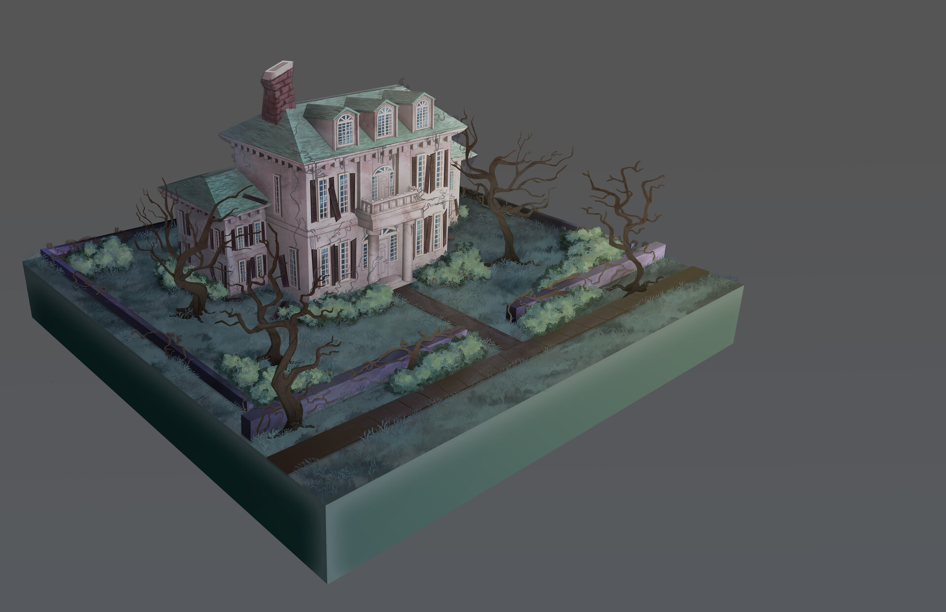 ArtStation - Parrish Home (Overgrown) - Jumanji