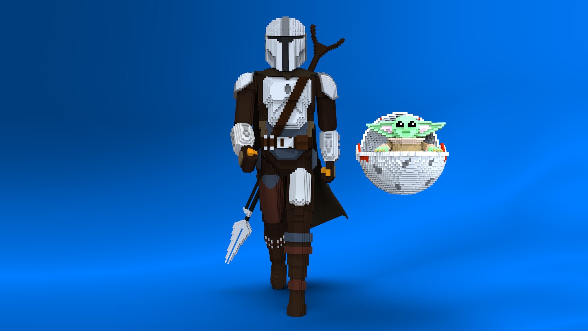 ArtStation - Mando & Grogu Voxel Art