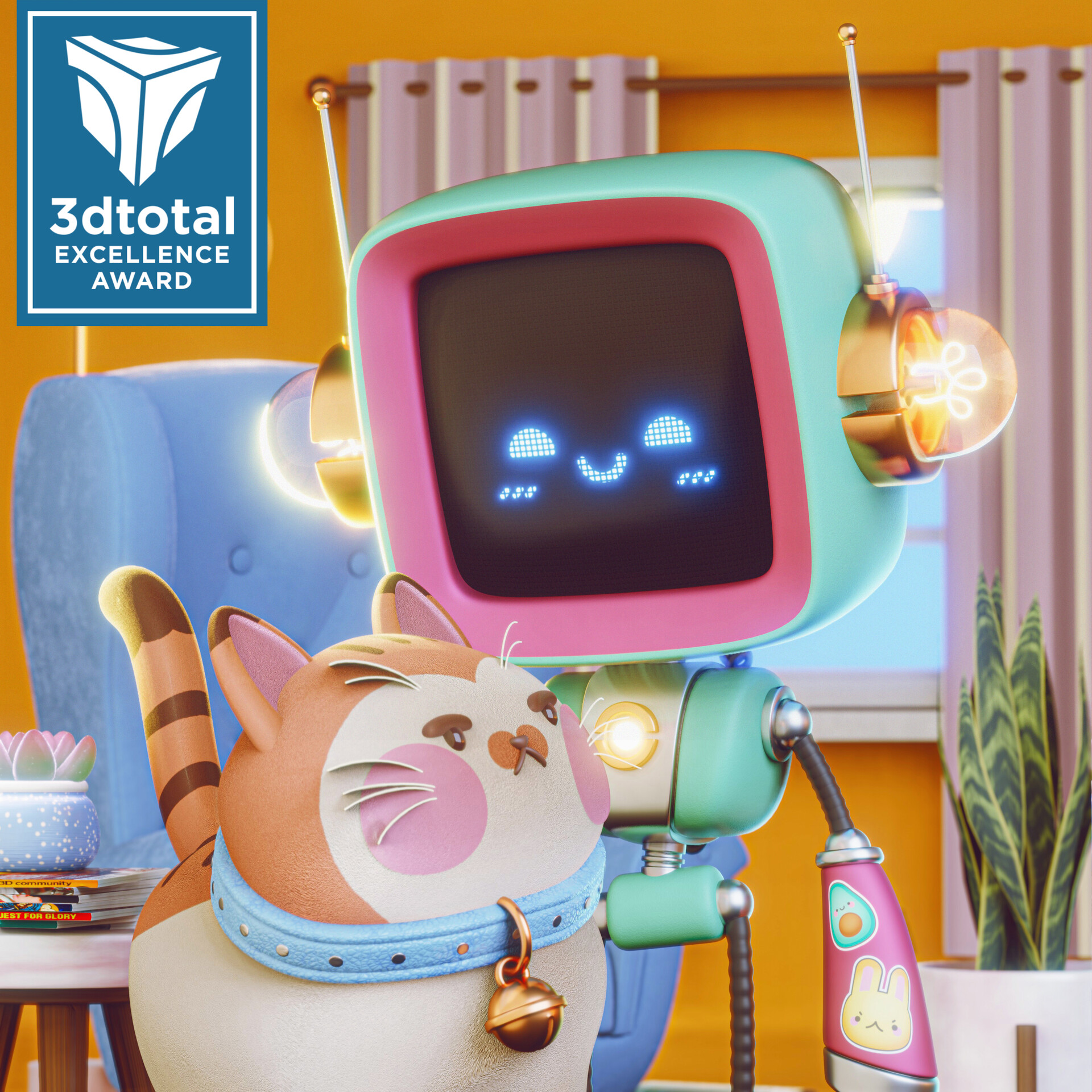 ArtStation - Robot and Cats