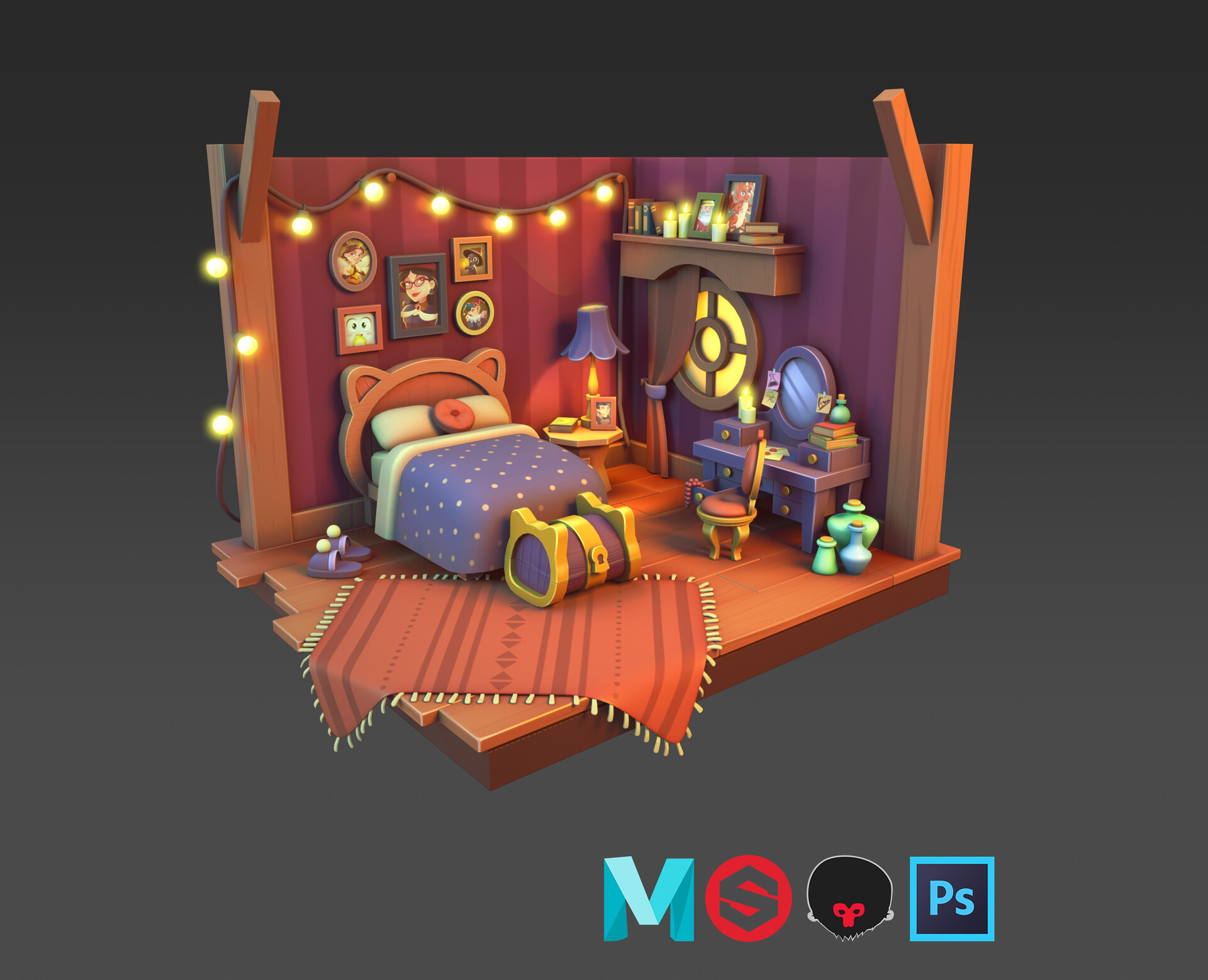 ArtStation - Magic room made in Maya and Substance Painter