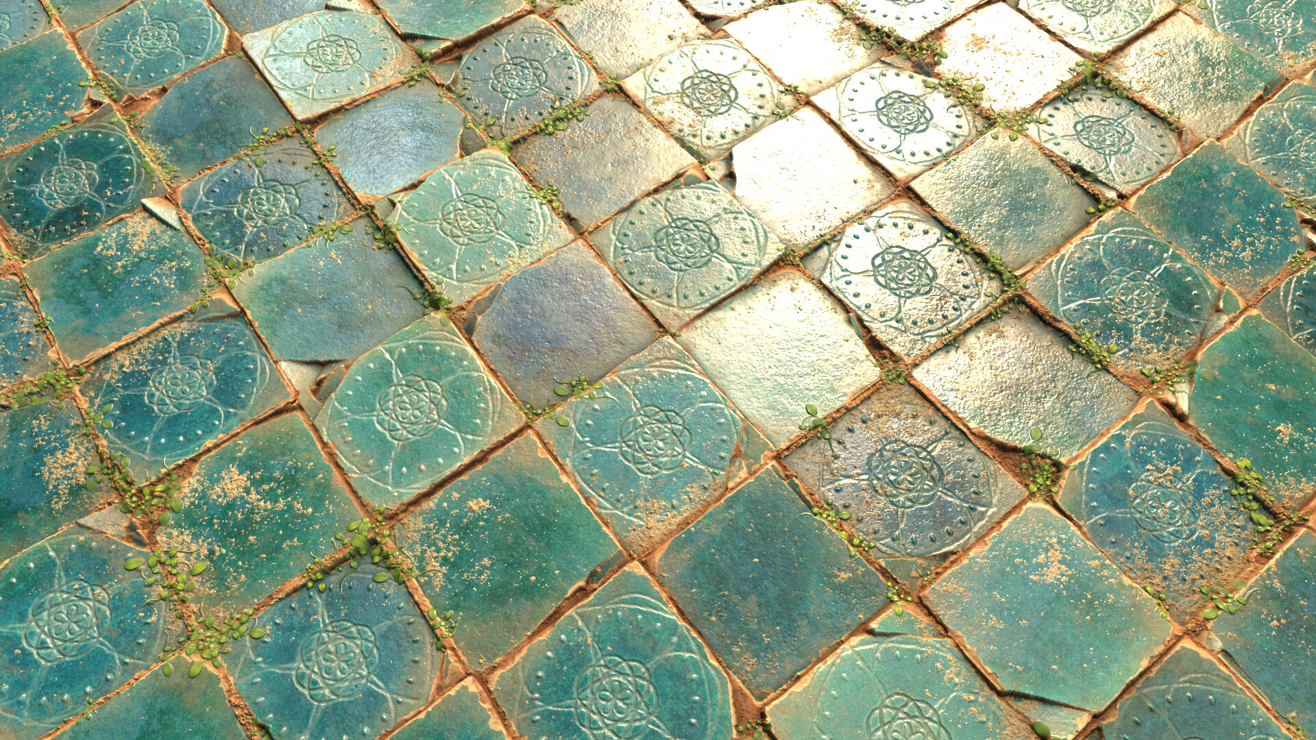 ArtStation - Turquoise Ceramic Tiles