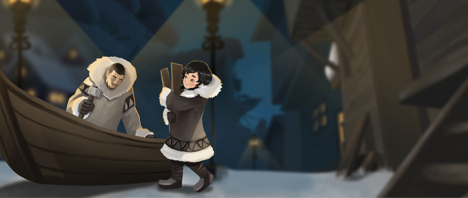 ArtStation - Inuit Girl - When Nuna saw the Stars (Commission)