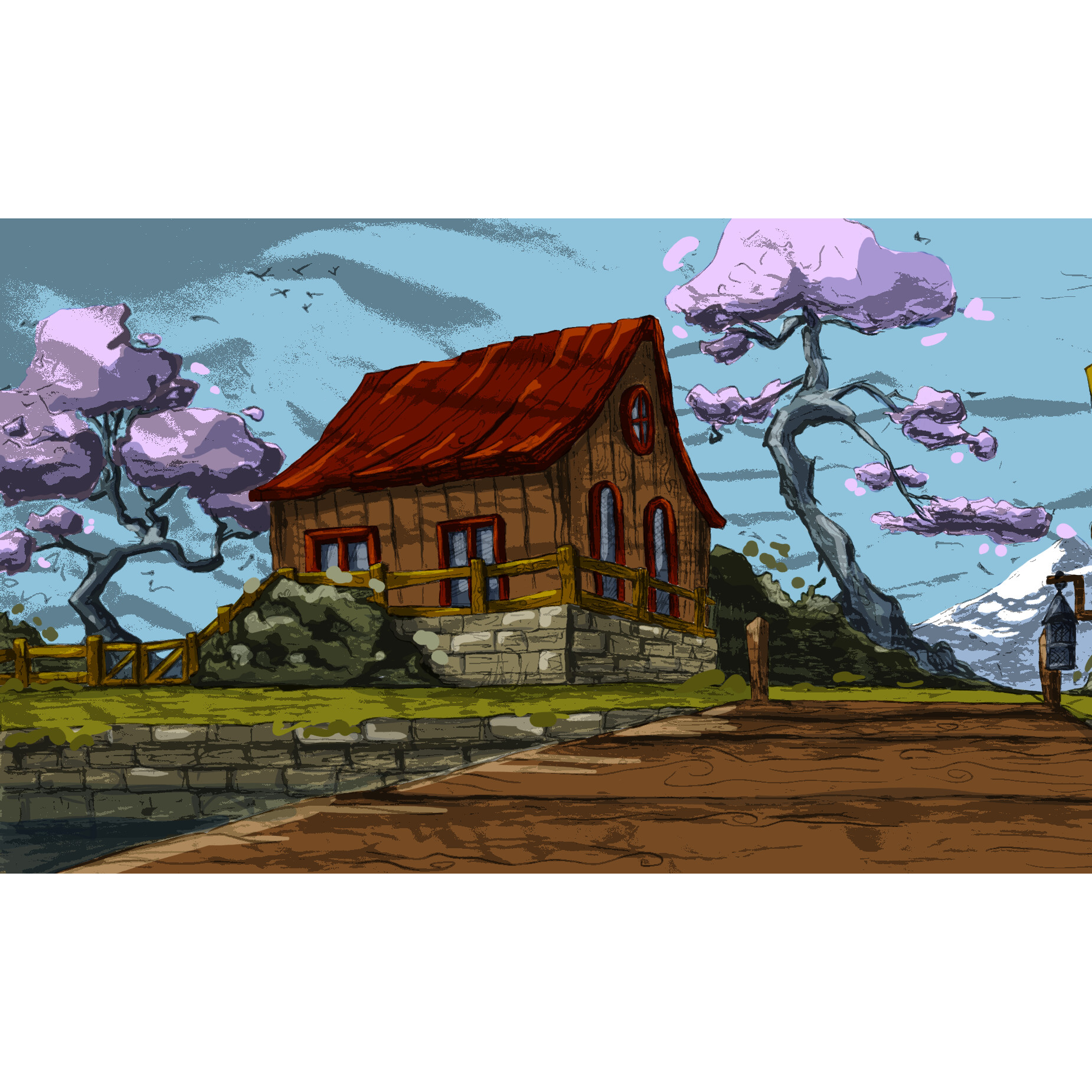 ArtStation - Spring in village