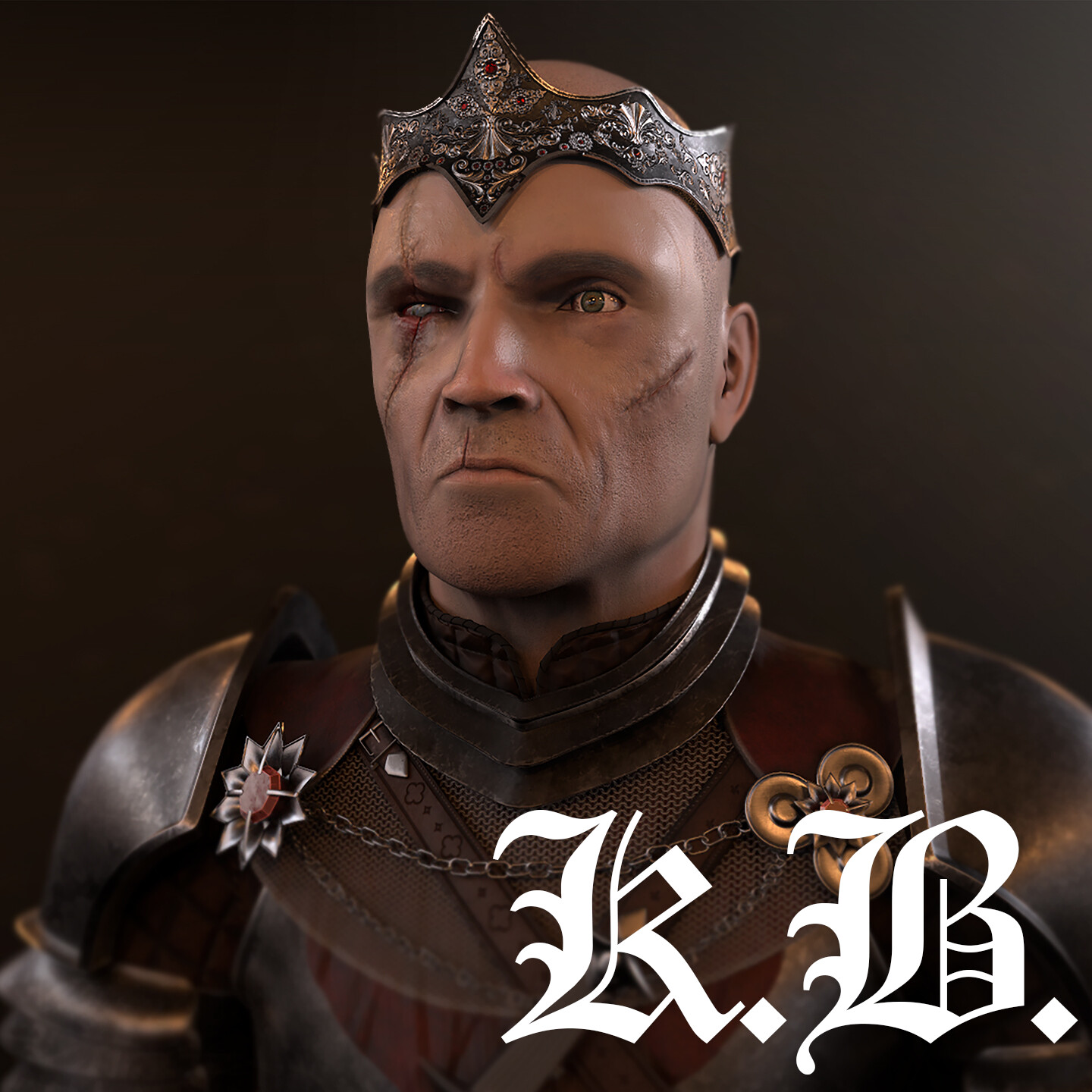 ArtStation - King / Knight Bust - Digital Sculpt Attempt