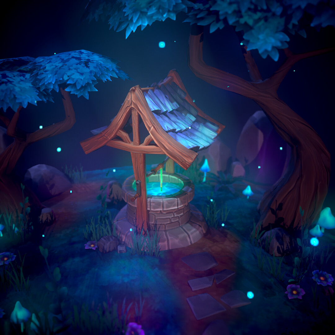 ArtStation - The Magical Well in the Wood