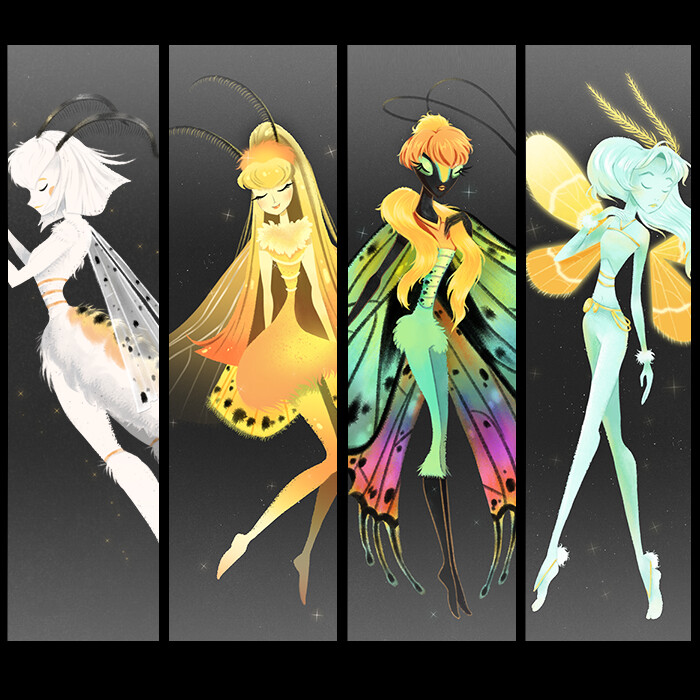 ArtStation - Character Exploration - Moth Fairies