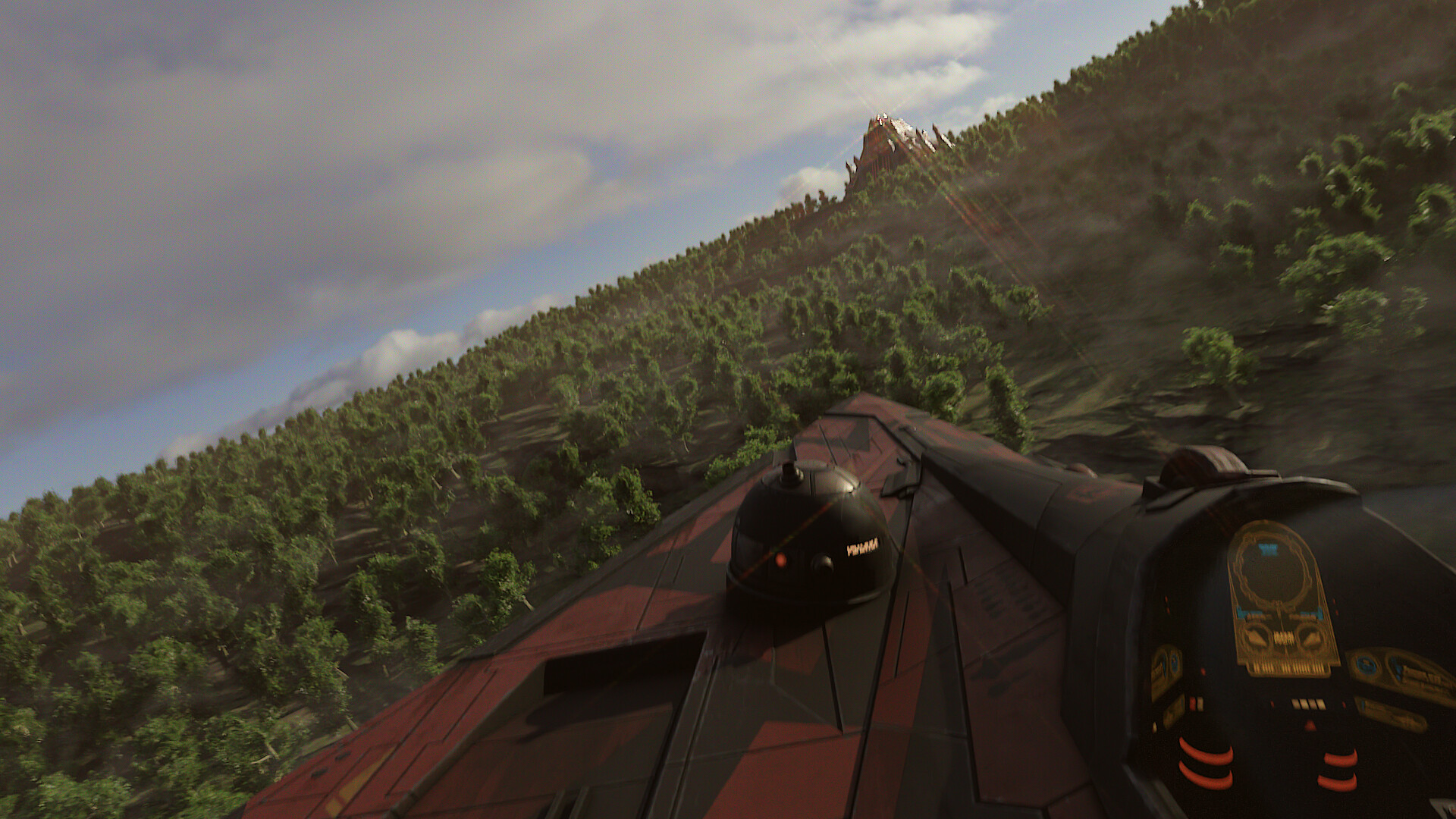 ArtStation - Maul's Delta 7 - Forest Flyover Animation test