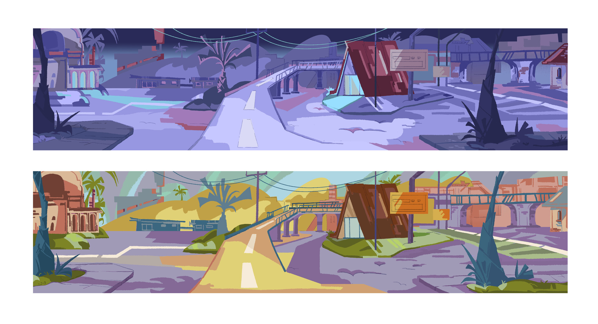 ArtStation - TV Animation Background Art "Night&Day"