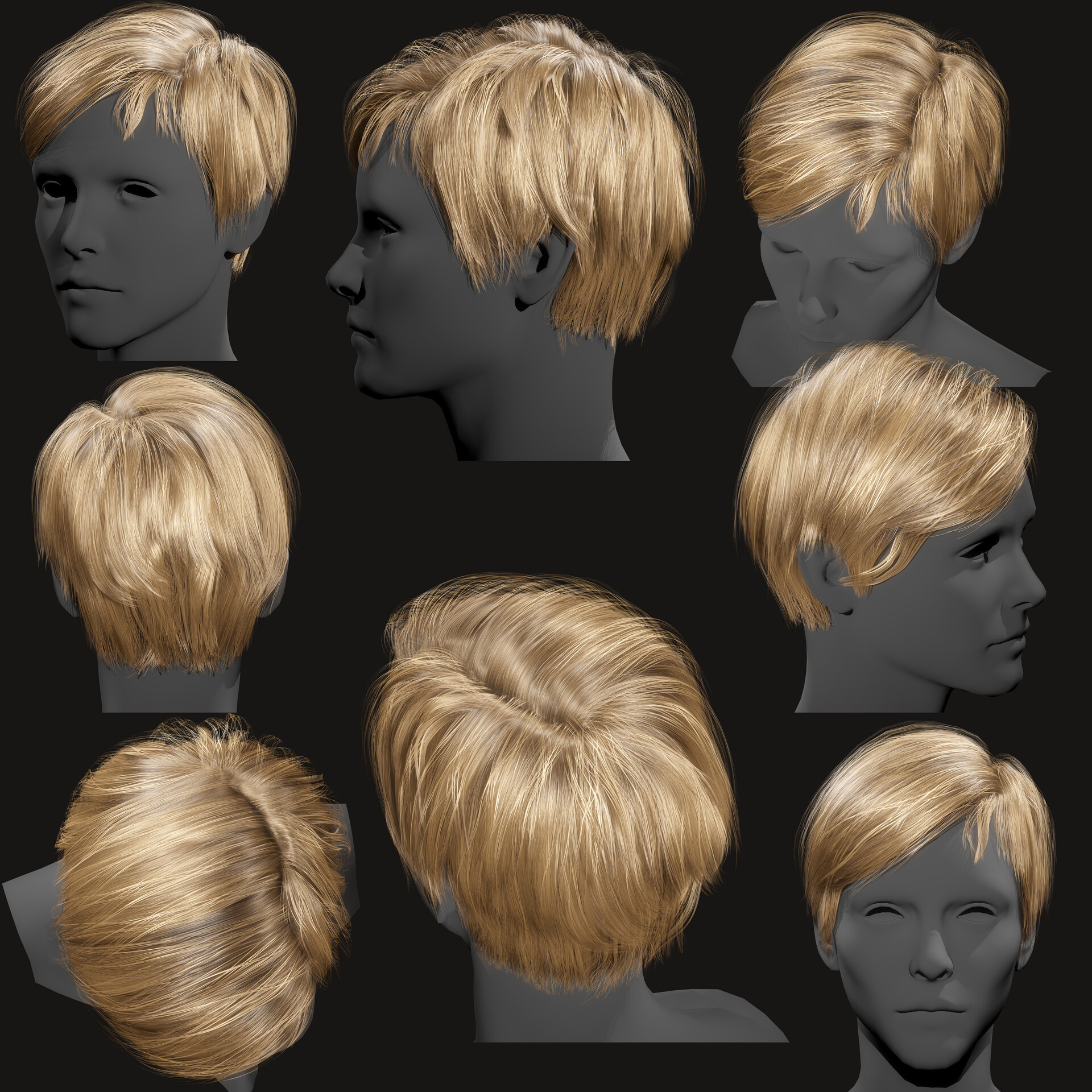 ArtStation - Realtime Short Hairstyle - UE4 with creating process Info