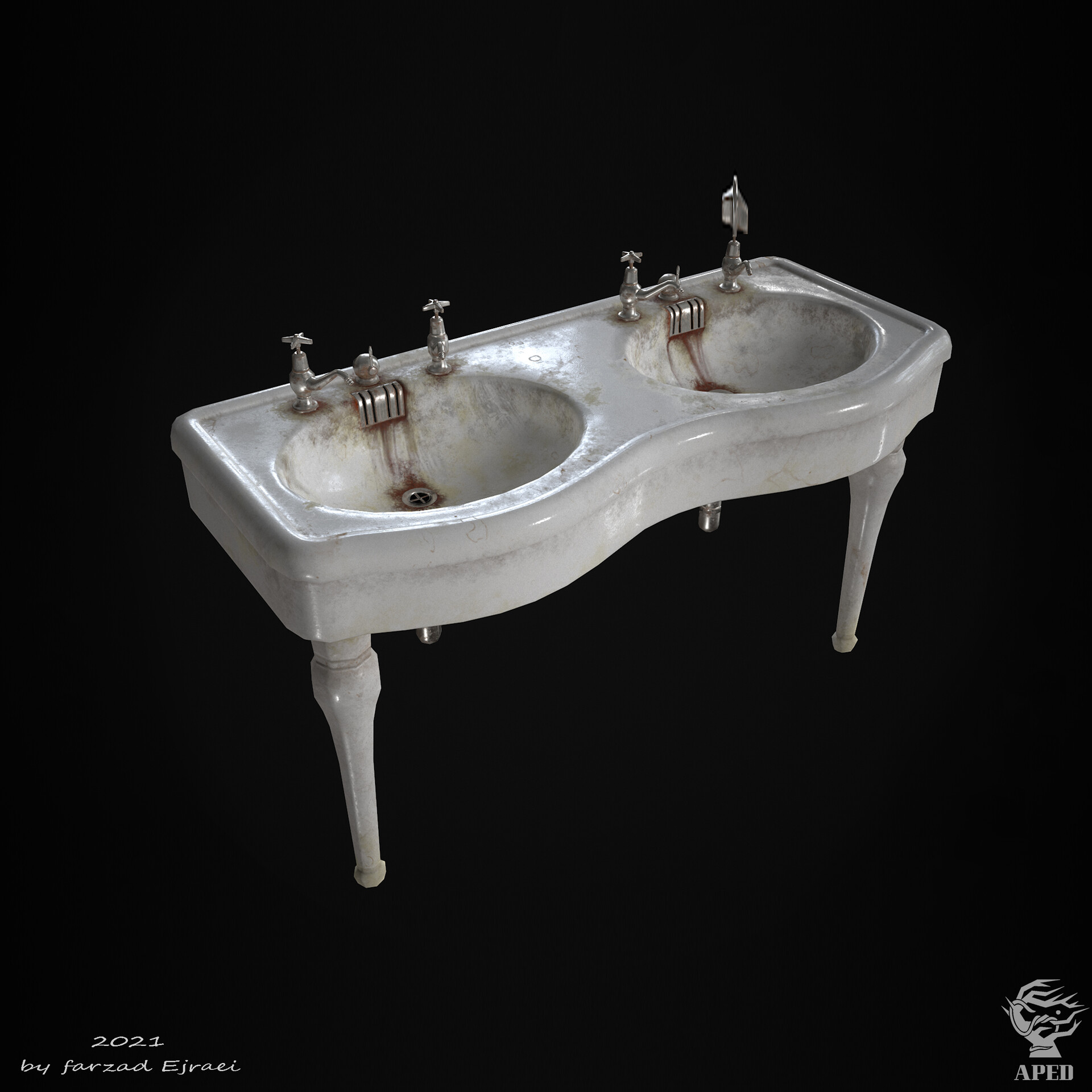 ArtStation - Antique double basin