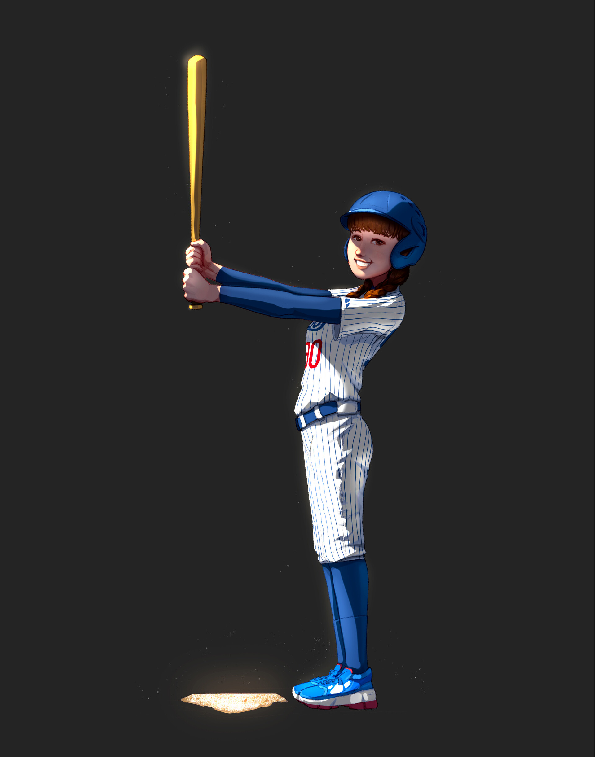 ArtStation - Baseball batter girl