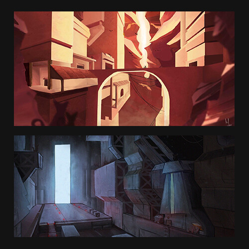 ArtStation - Two landscapes with opposite color palettes