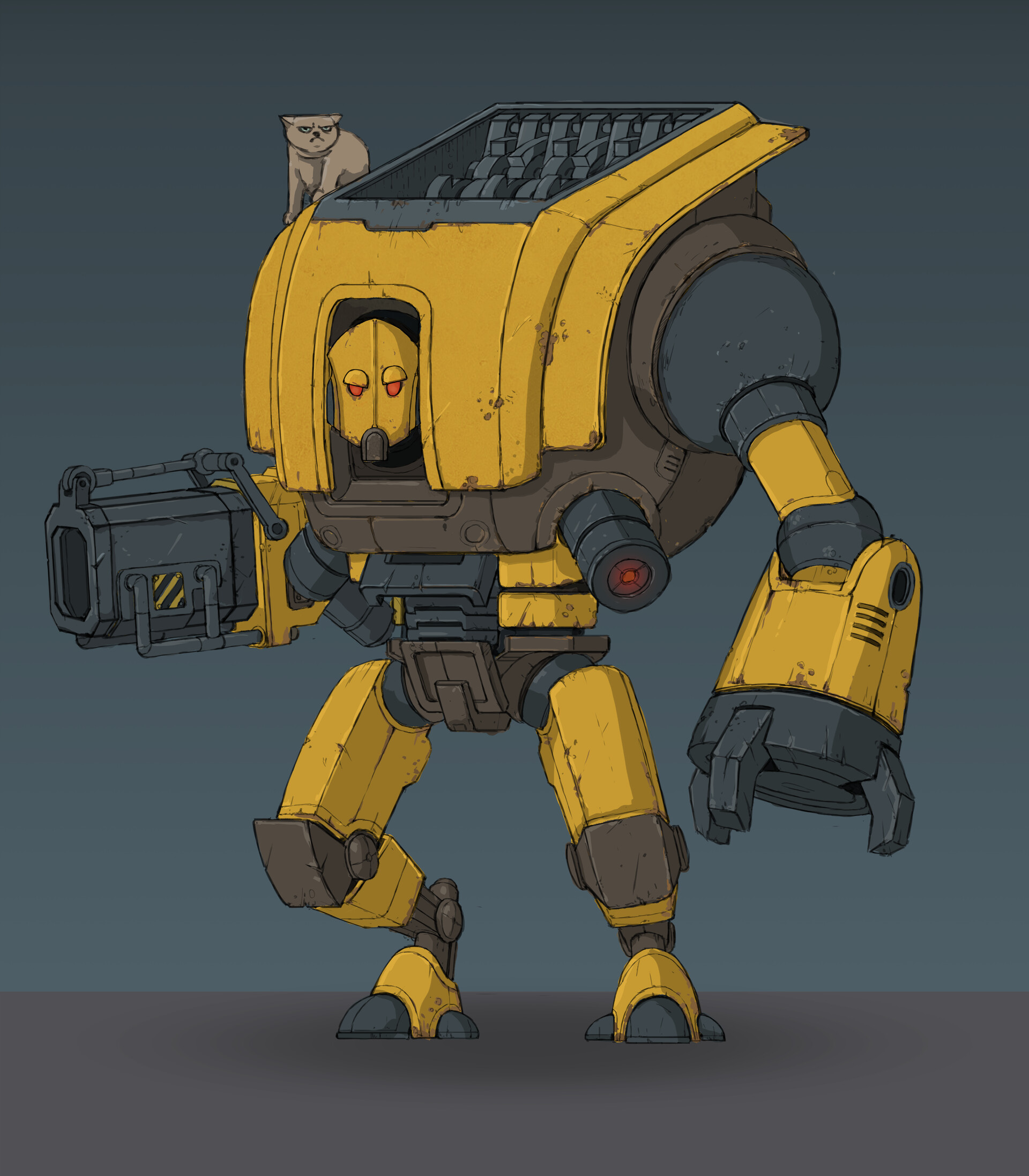 ArtStation - Shred the Junkyard Scholar-Robot-Hero concept
