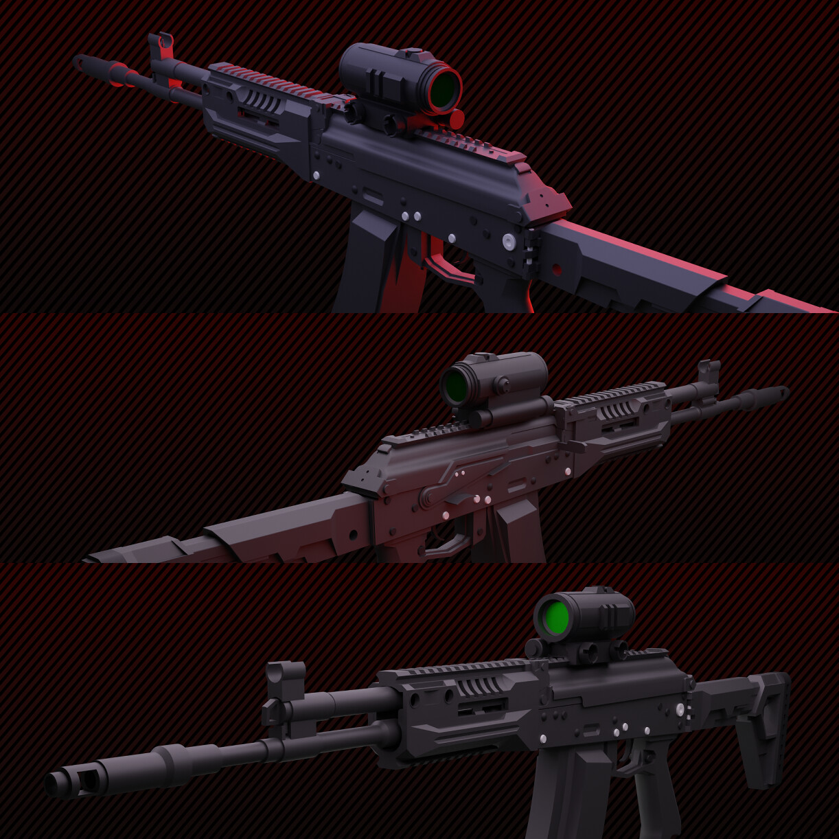 ArtStation - AK-12 Work in Progress