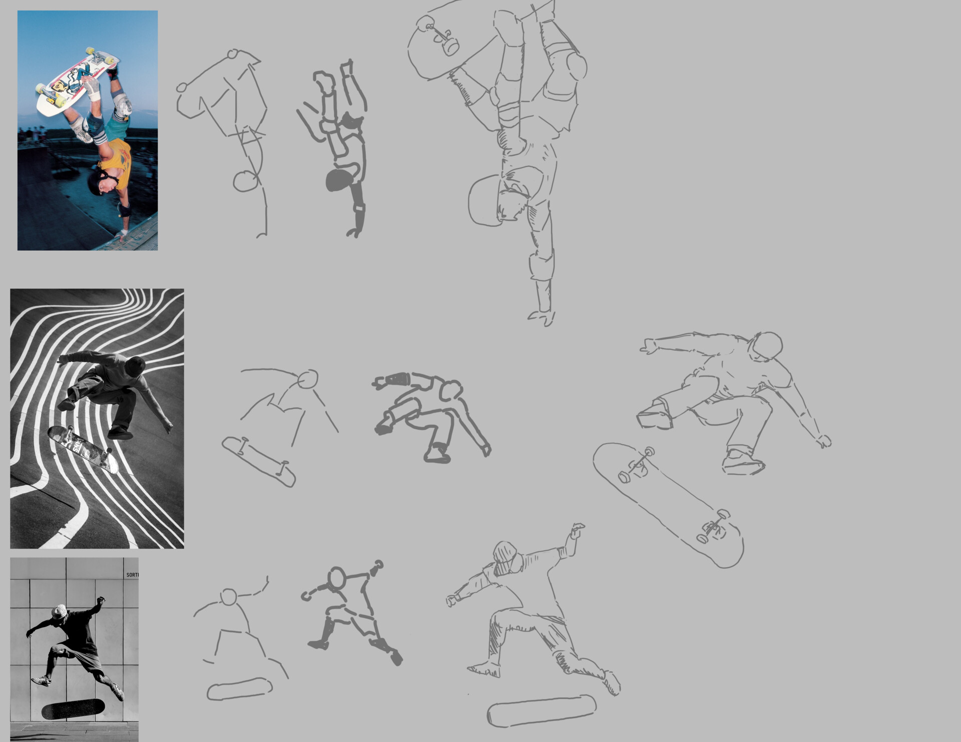ArtStation - Skateboarding pose study