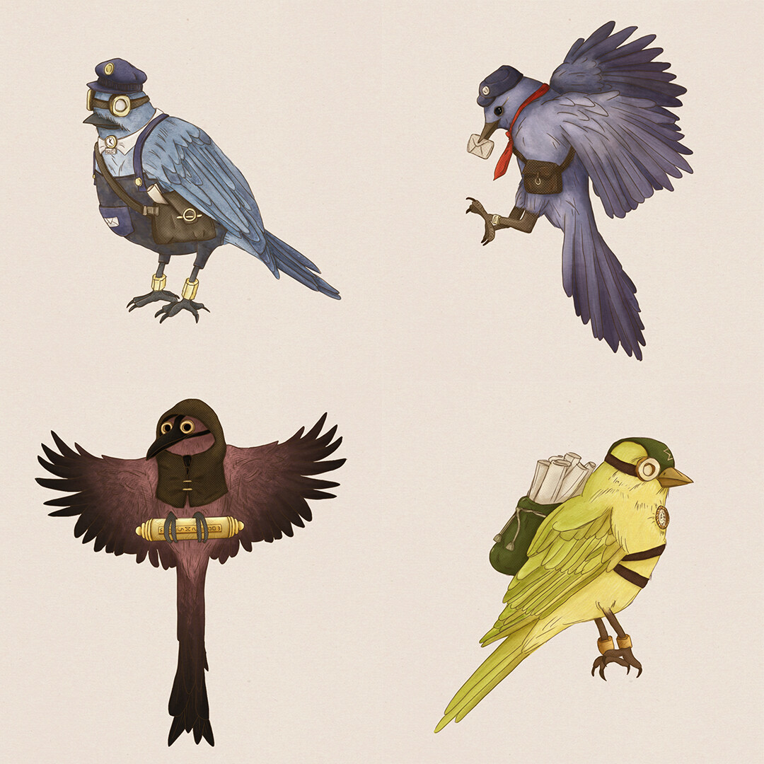 ArtStation - Time Traveling Mail-Birds