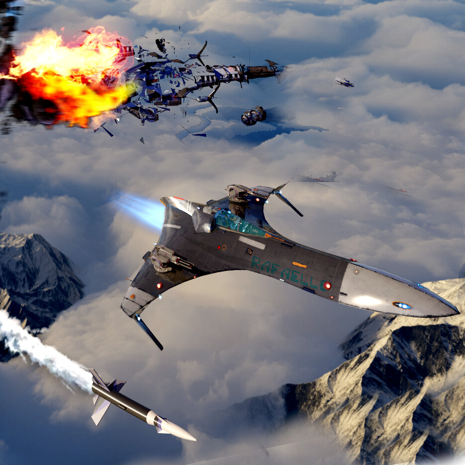 ArtStation - Dogfight art (sci-fi spaceships)