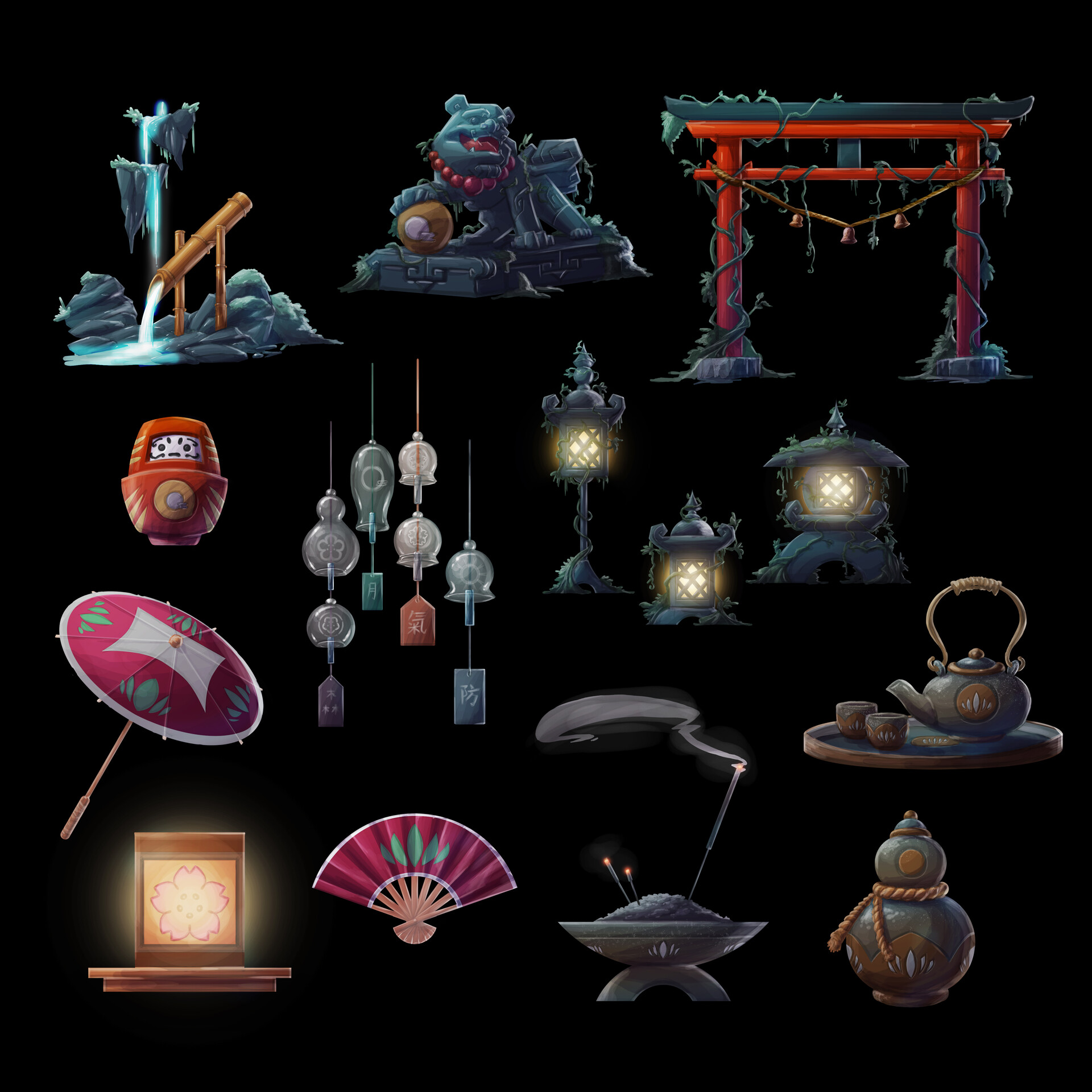 ArtStation - Prop Designs: Feudal Japan Concept