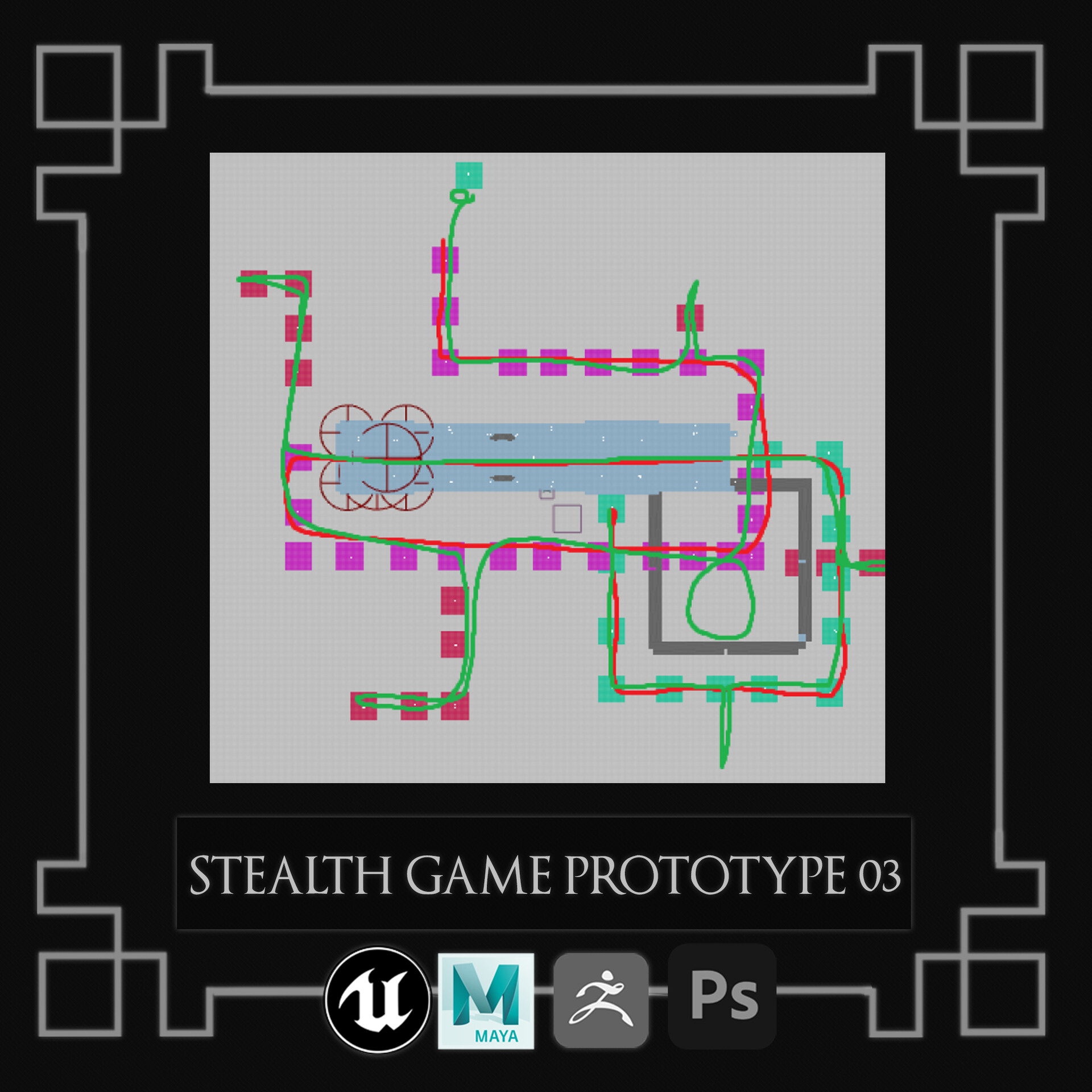 ArtStation - - Stealth Game prototype 03 - Level Design