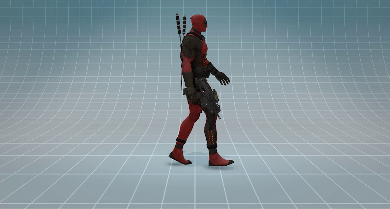 ArtStation - Deadpool walk cicle animation