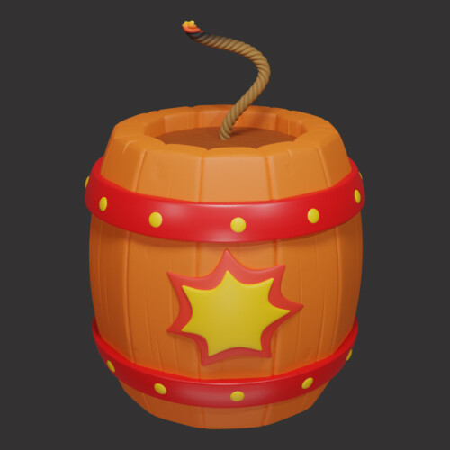 ArtStation - Stylized dynamite barrel