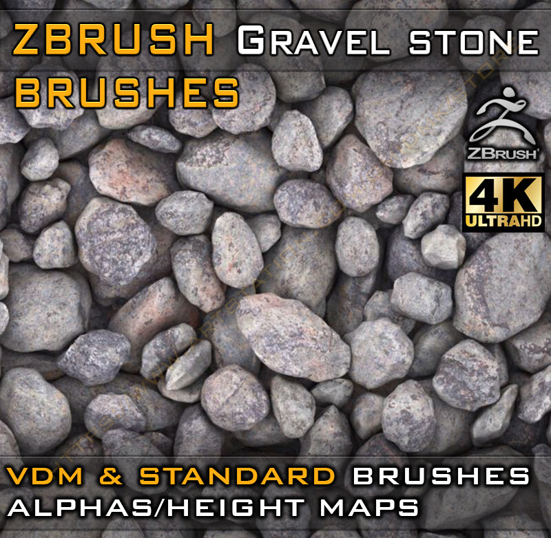 ArtStation - 55 VDM + STANDARD BRUSH GRAVEL STONE BRUSHES +55 ALPHA ...
