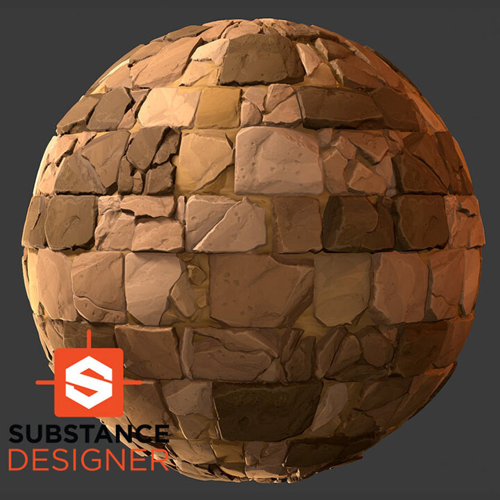ArtStation - Stylized Stone Wall - Substance Designer